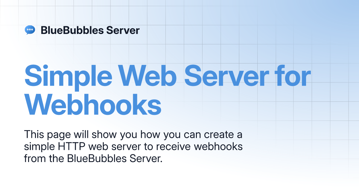 Simple Web Server For Webhooks Bluebubbles Server 1273
