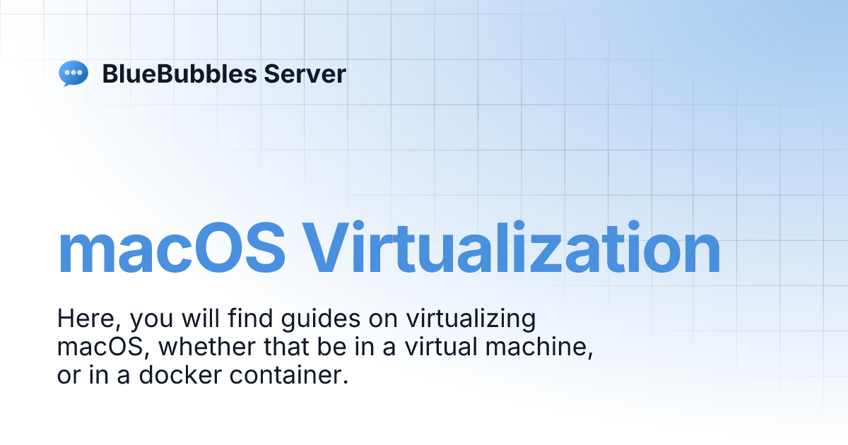 macOS Virtualization | BlueBubbles Server